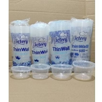Jual Thinwall / mangkok / cup uk 200 ml, 300 ml, 400 ml, 500 ml harga/pack | Shopee Indonesia