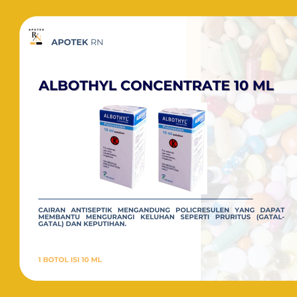 Jual ALBOTHYL CONSENTRATE 10 ML; CAIRAN ANTISEPTIK (1 BOTOL ISI 10 ML ...