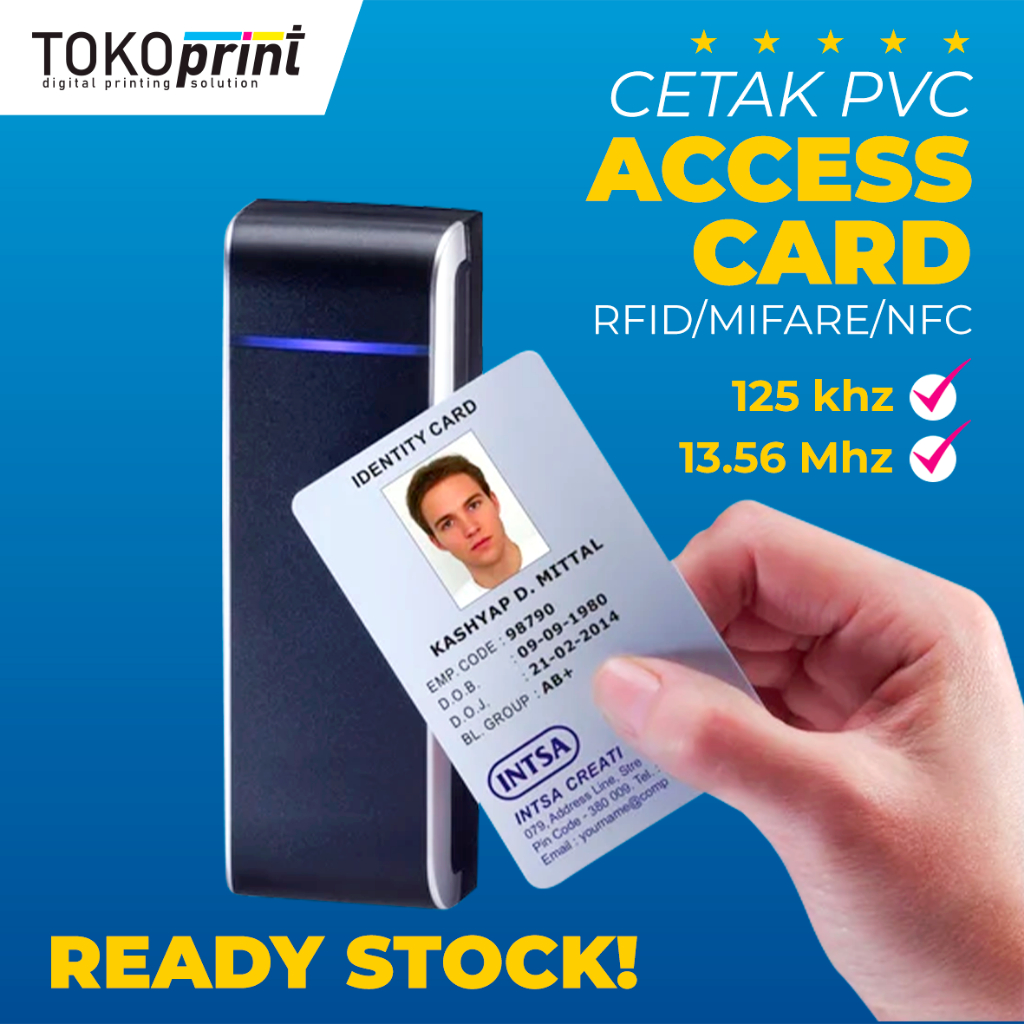 Jual CETAK ID CARD | ACCESS CARD RFID MIFARE | KARTU ABSEN NAMETAG ...