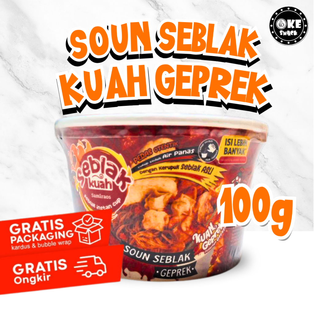 Jual Sami Raos Soun Seblak Geprek Samiraos Soun Mie Seblak Cup 200 gram ...