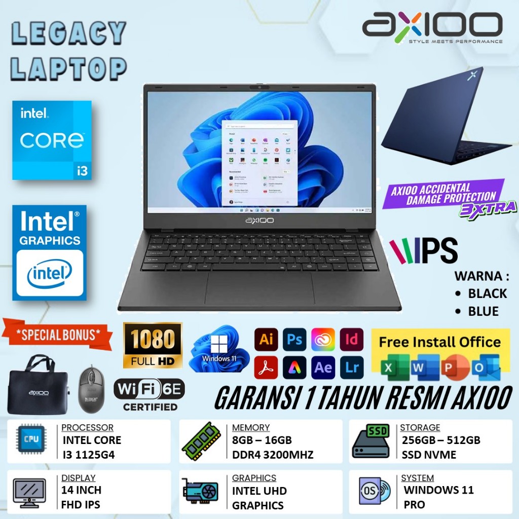 Jual Laptop Axioo Hype 3 G11 Intel Core i3 1125G4 Ram 16GB 512GB SSD 14 Inch FHD Windows 11 Pro ...