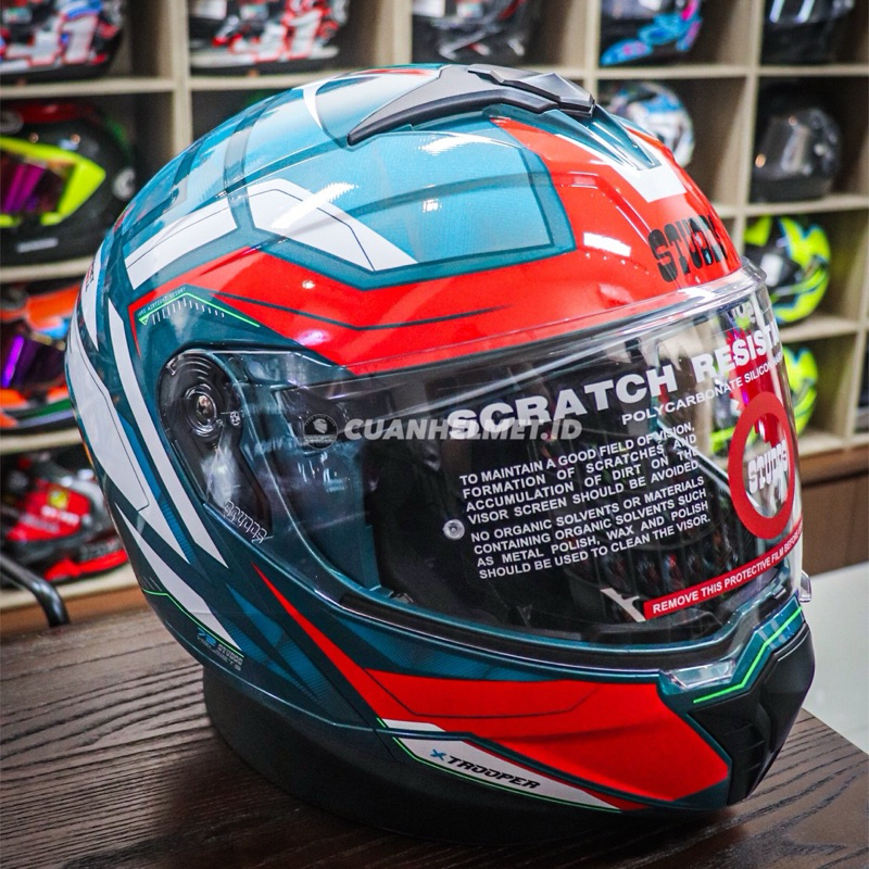 Jual Helm Modular Studds Trooper D2 Blue N2 Red Helm Modular Flip Up ...