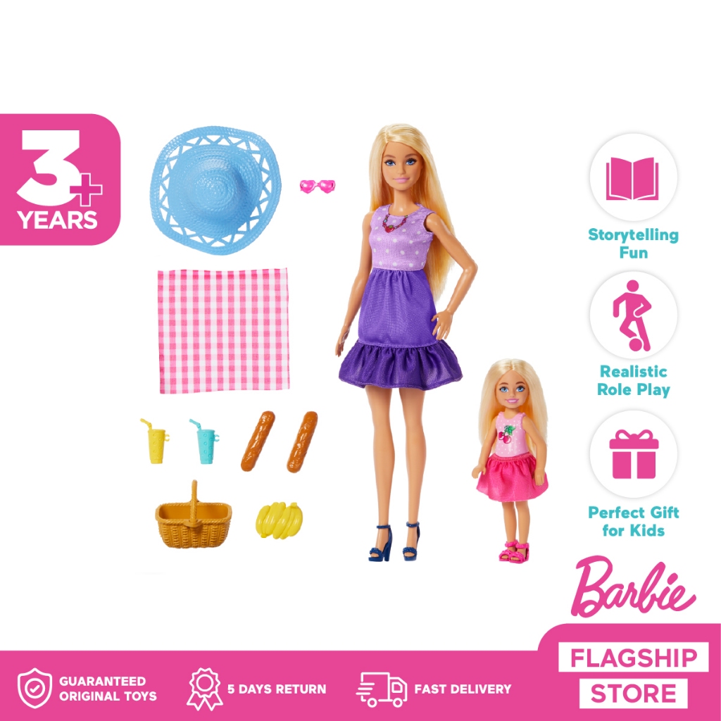 Jual Barbie Family & Friends Dolls Picnic Theme Playset - Mainan Boneka ...