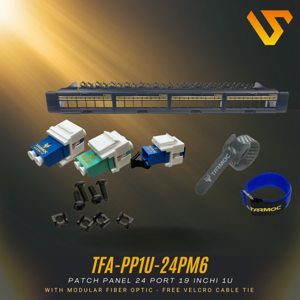 Jual Tarmoc TFA-PP1U-24PM6 | Patch Panel 24 Port Fiber Optic FO LENGKAP ...
