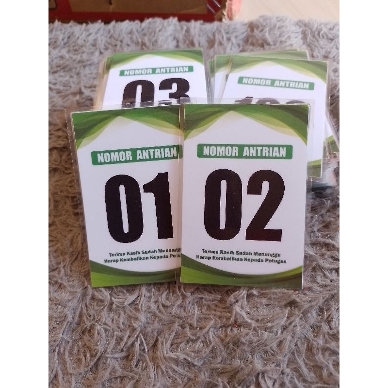 Jual kartu antrian no 1 - 100 bisa ditambah tulisan posyandu atau nama ...