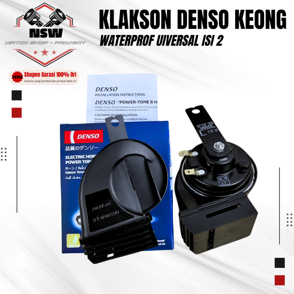 Jual KLAKSON KEONG DENSO WATERPROOF ANTI AIR ORIGINAL UNTUK MOTOR MOBIL ...