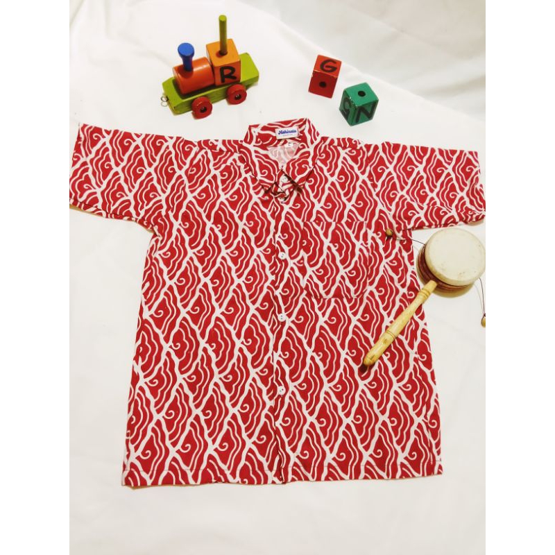Jual batik anak Hem batik kemeja batik motif kerang modern dan kekinian ...