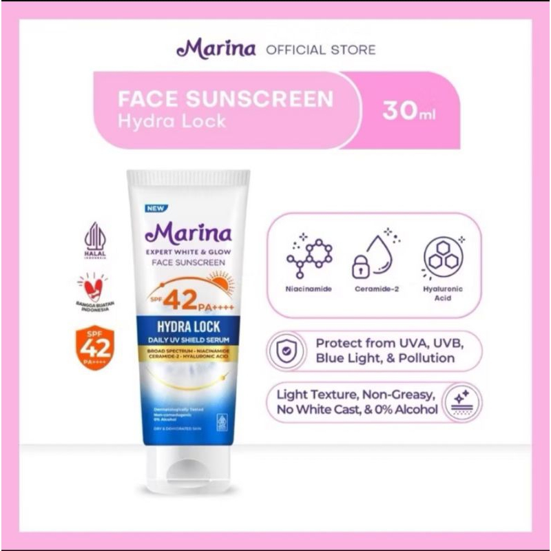 Jual Marina Face Sunscreen SPF 42PA++++ Hydra Lock | Shopee Indonesia