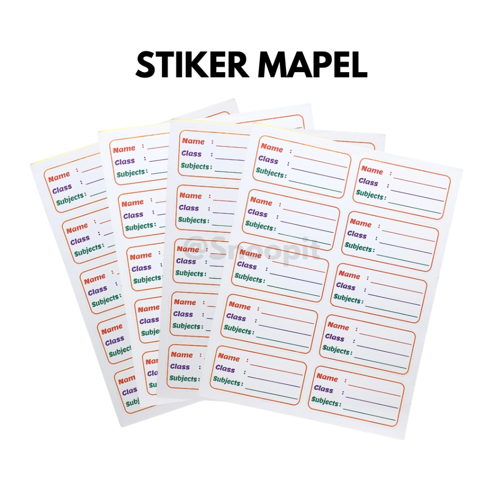 Jual Label Sticker Mapel ( Stiker Mata Pelajaran ) Stiker Nama Buku ...