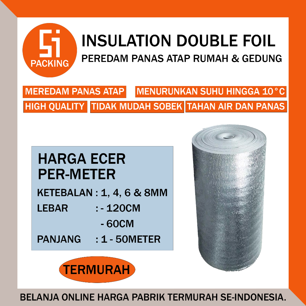 Jual Alumunium Foil Peredam Panas Atap Foam Insulation PE Metalizing ...