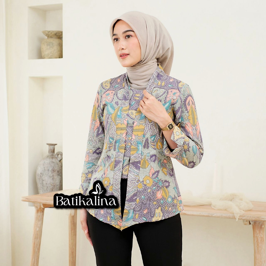 Jual Batik Alina Baju Batik Wanita Modern Atasan Blouse Batik Kerja ...