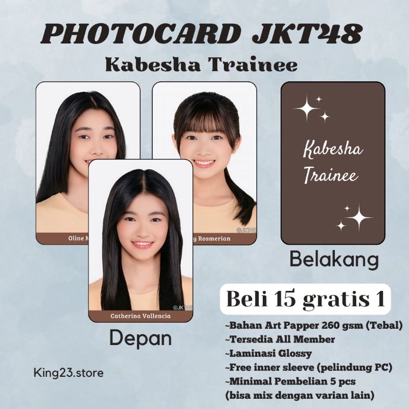 Jual PC Trainee JKT48 Gen 12 Terbaru, Photocard JKT48 Trainee Gen 12 ...