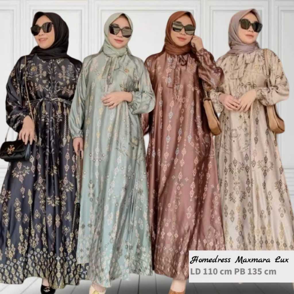 Jual GAMIS MAXMARA SILK GAMIS ARMANY SILK MOTIF DRESS WANITA JUMBO ...