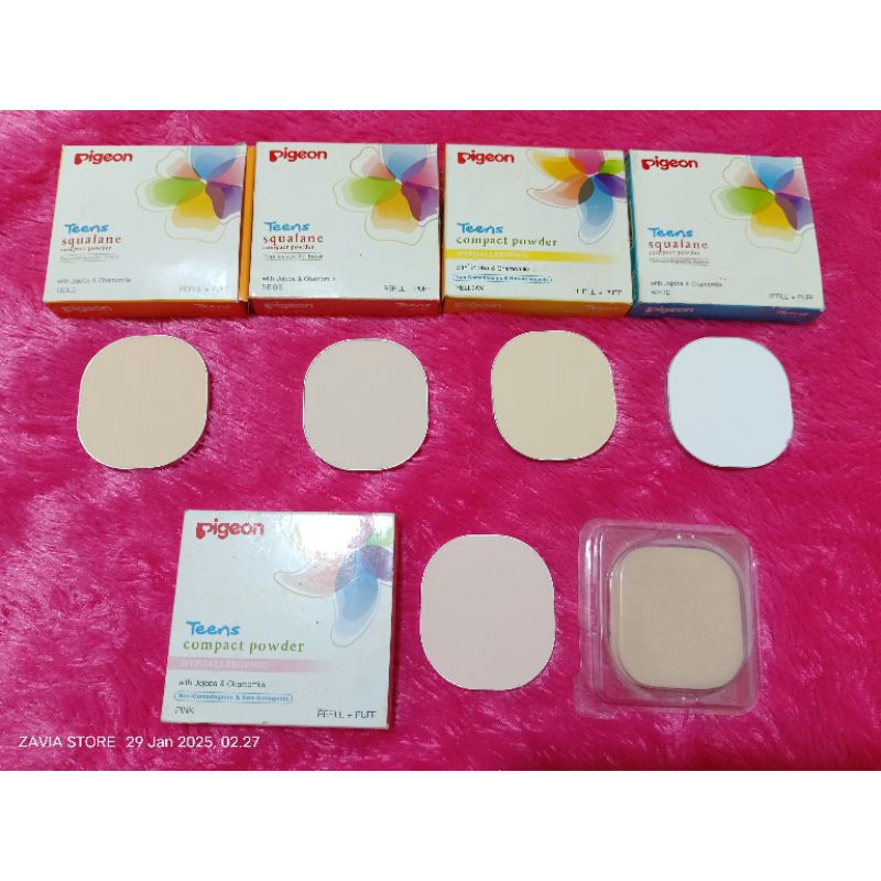 Jual Pigeon Teens compact powder refill + puff | Shopee Indonesia
