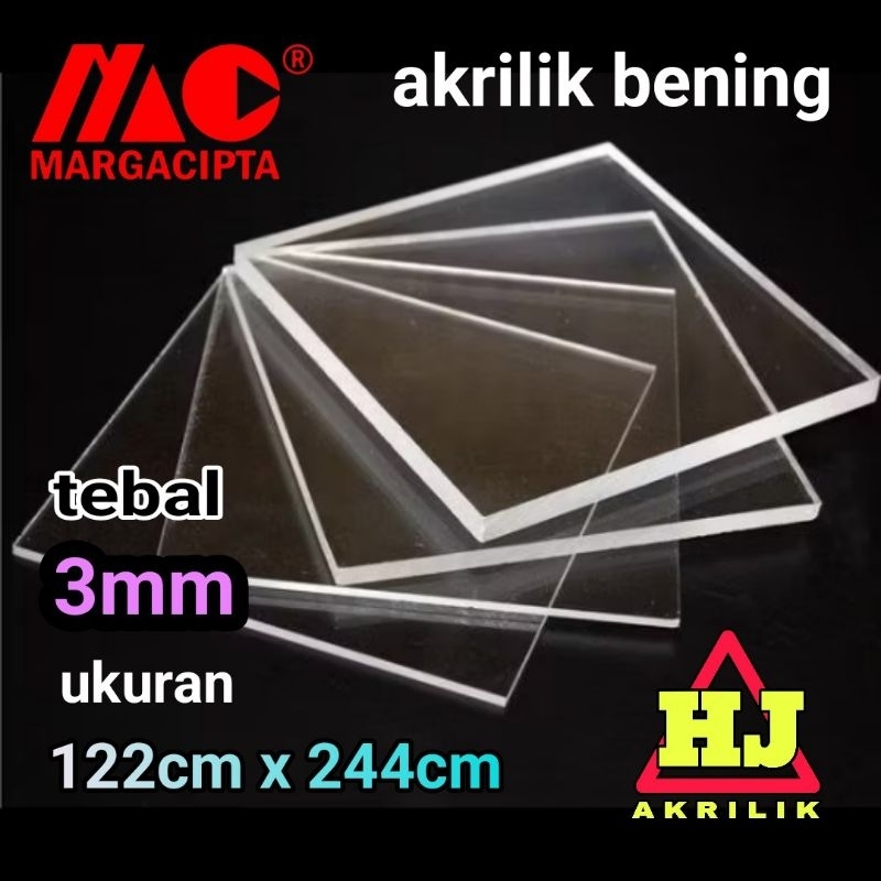Jual akrilik 3mm bening 122 x 244 akrilik lembaran marga cipta | Shopee Indonesia