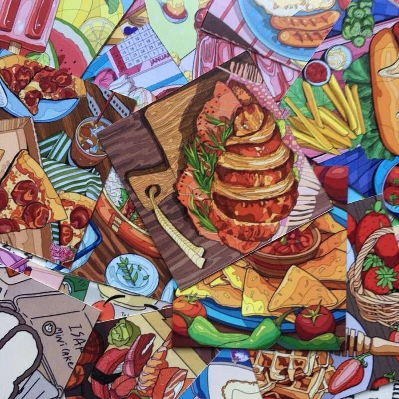 Jual [ 𝐌𝐈𝐍 𝐎𝐑𝐃𝐄𝐑 𝟖𝐤] 20pcs STICKER FOOD AESTHETIC / Food sticker set ...