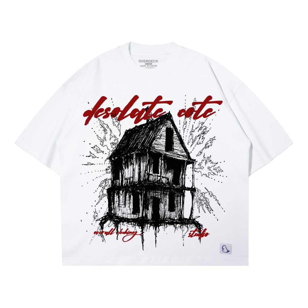Jual OverallDecking Boxy Cut T-Shirt cotton 20s Desolate Cote White ...