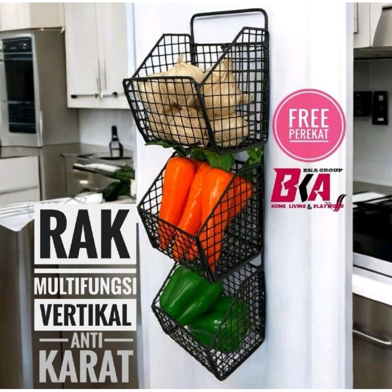 Jual rak jaring 3susun vertikal trapesium rak sekat anti karat free ...