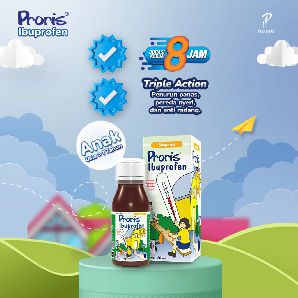 Jual PRORIS SUSP 60ML RASA JERUK - Penurun Demam Anak | Shopee Indonesia