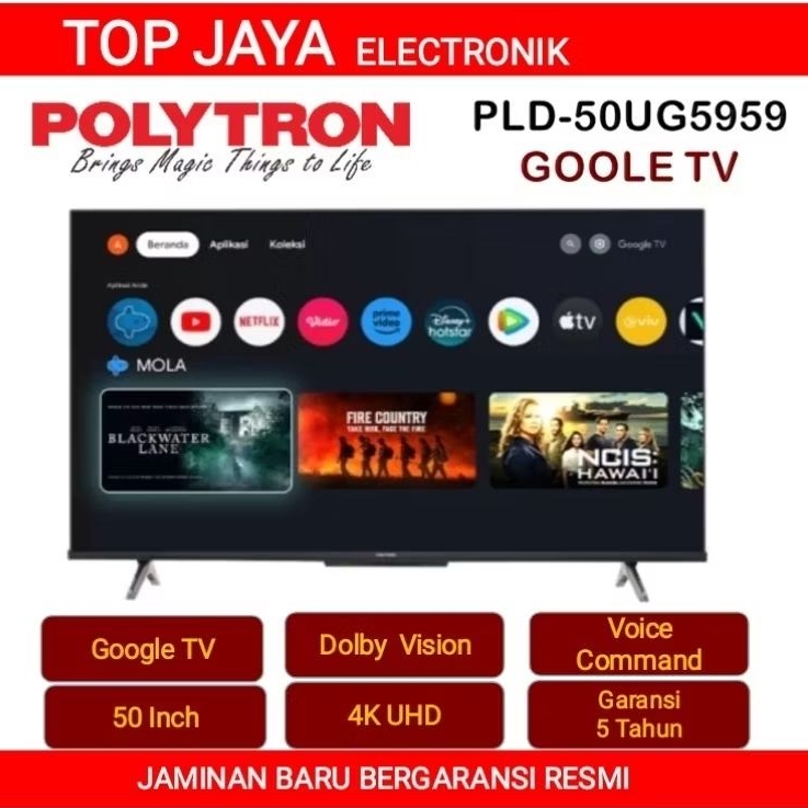 Jual LED POLYTRON 50 INCH SMART ANDROID GOOGLE TV/POLYTRON GOOGLE TV ...