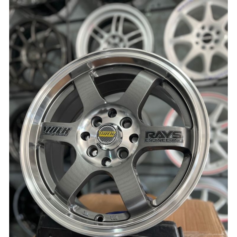 Jual velg mobil te37 r15 gunmett lip polish lebar 6,5 et40 kondisi baru | Shopee Indonesia