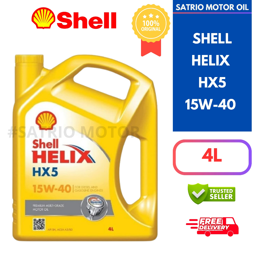 Jual OLI SHELL HELIX HX5 15W40 4 LITER ORIGINAL | Shopee Indonesia