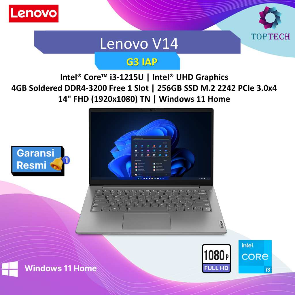 Jual LENOVO V14 G3 I3 1215 4GB /8GB 256GB /512GB W11 14" FHD | Shopee ...