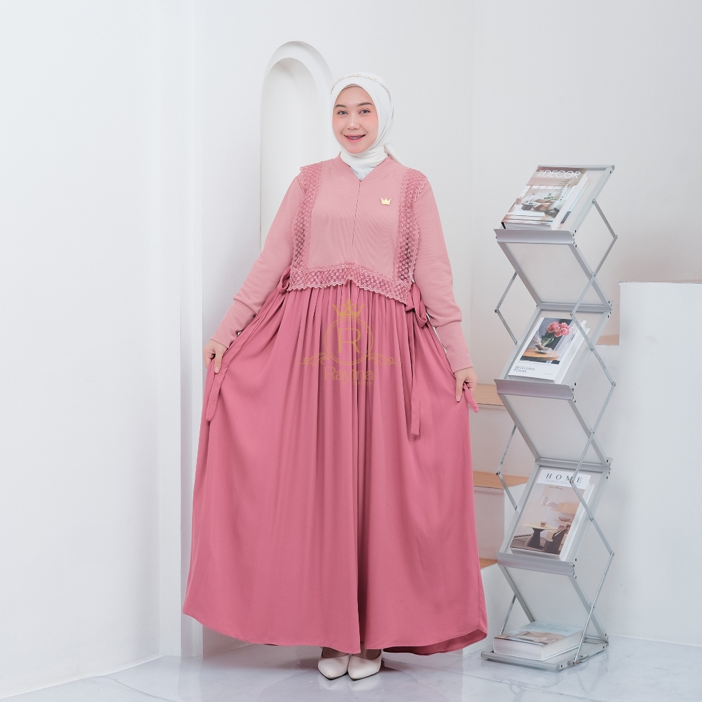 Jual Twin Moana Dress - Gamis Knit Mix Rayon Twill Terbaru 2025 By ...