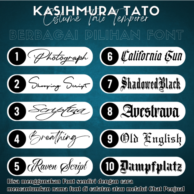 Jual Tato Nama Tato Temporer Costume Nama/ Request Nama Sendiri, Tato ...