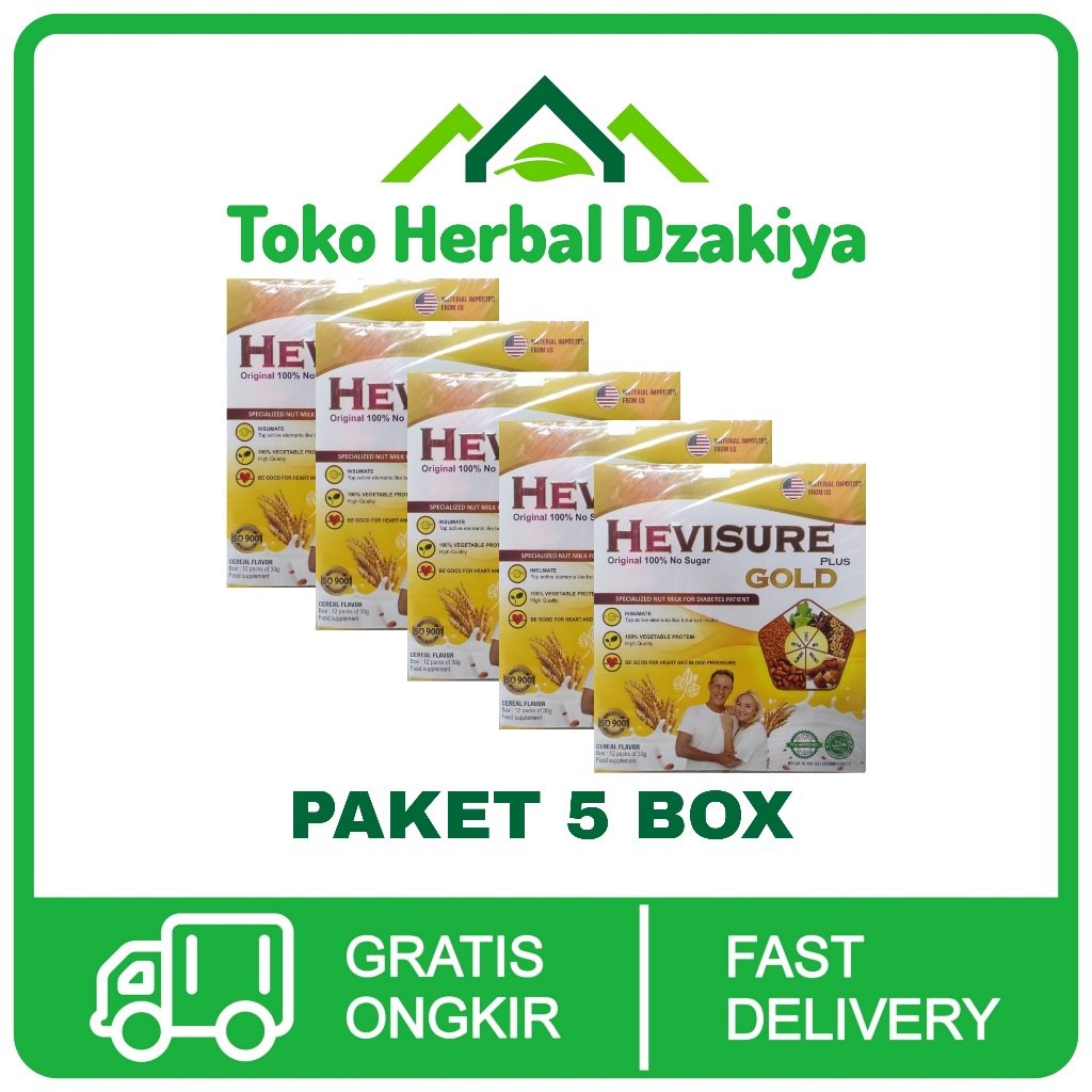 Jual 5 Box Hevisure Gold Susu Obat Diabetes Dan Kencing Manis Pankreas ...