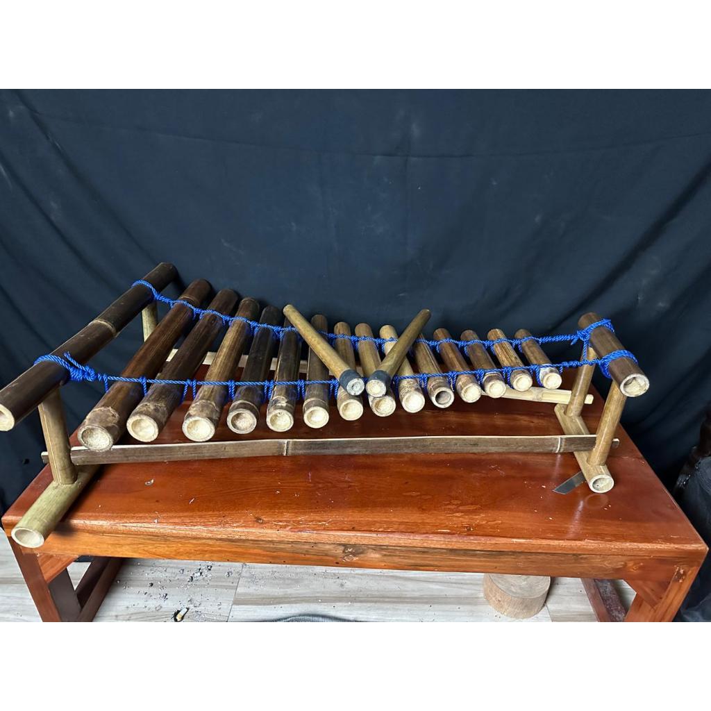 Jual Calung Renteng Sunda Bambu Hitam 1 Meja 14 Nada | Shopee Indonesia