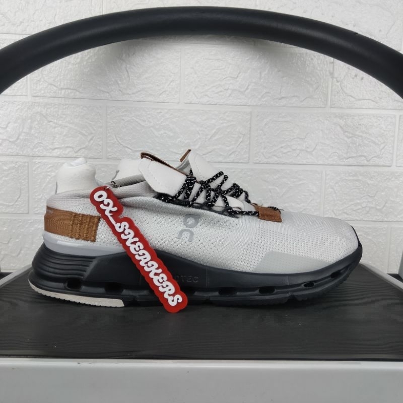 Jual SEPATU SNEAKERS PREMIUM ON CLOUD NOVA WHITE BROWN | Shopee Indonesia