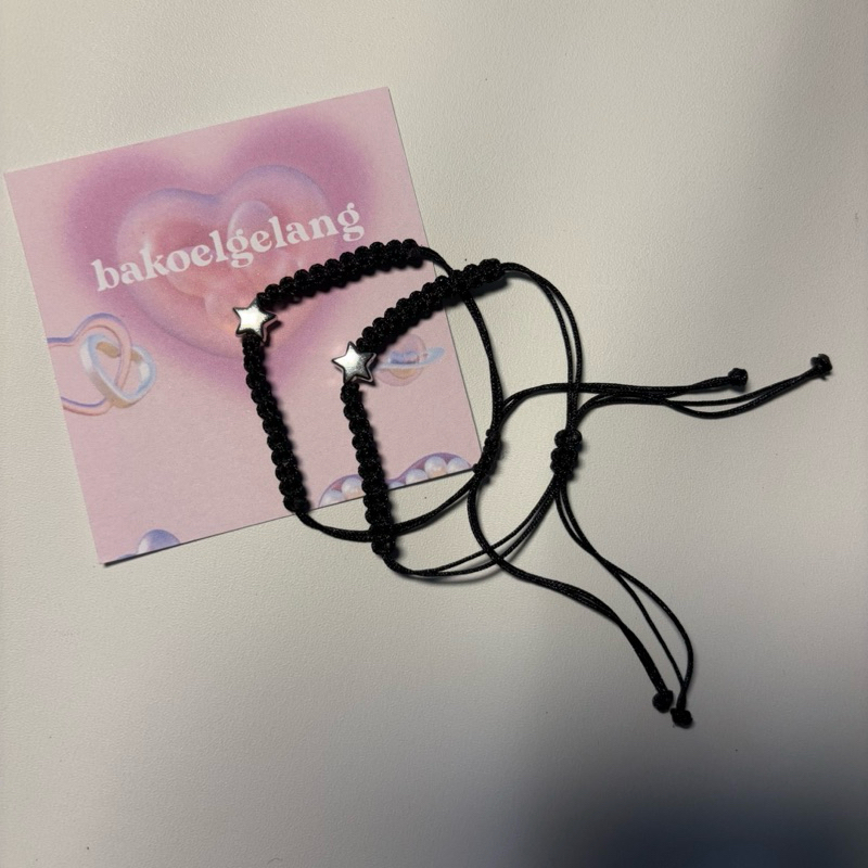 Jual (Sepasang/2pcs) Gelang Couple Manik Bintang Silver Mini Shine ...