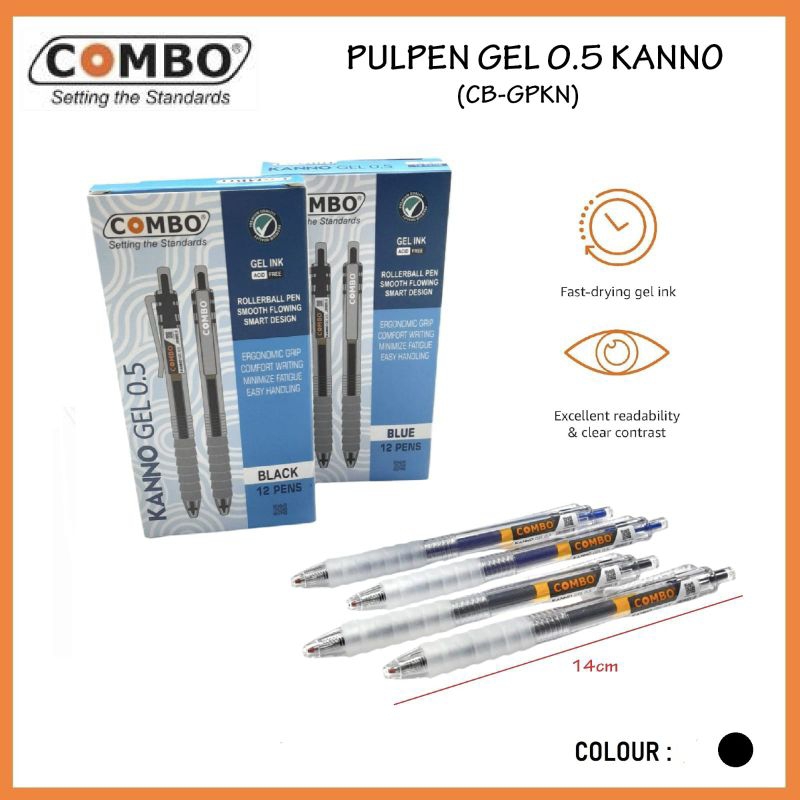 Jual Bolpen Gel pen pena combo Kanno (isi 12 pcs) | Shopee Indonesia