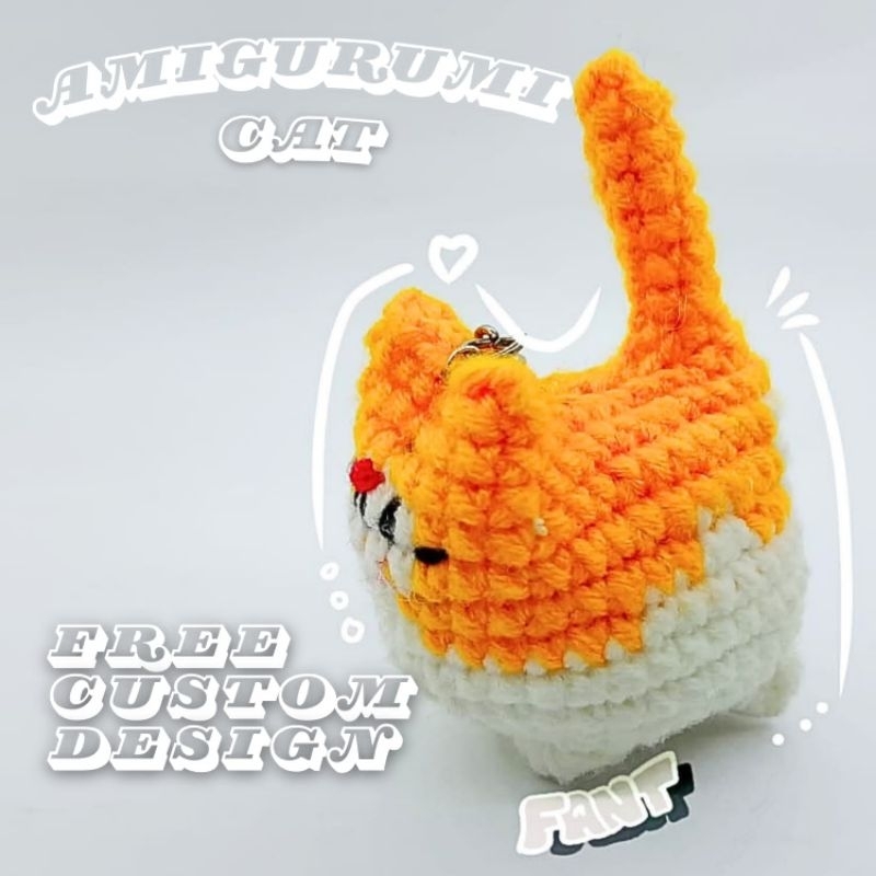 Jual Gantungan Kunci Rajutan Kucing Custom Motif | Amigurumi/Crochet ...