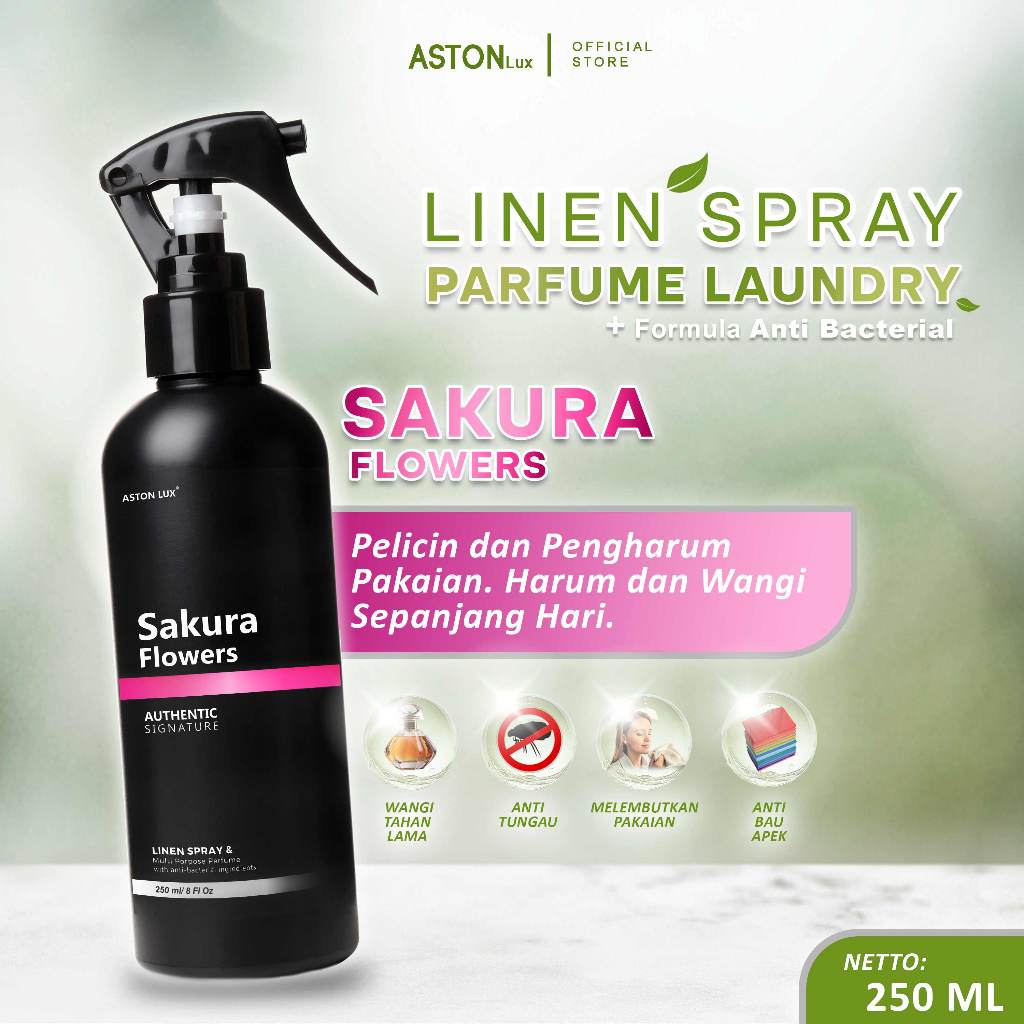 Jual ASTON LUX Linen Spray Sakura Grade A Siap Pakai Anti Bacterial ...