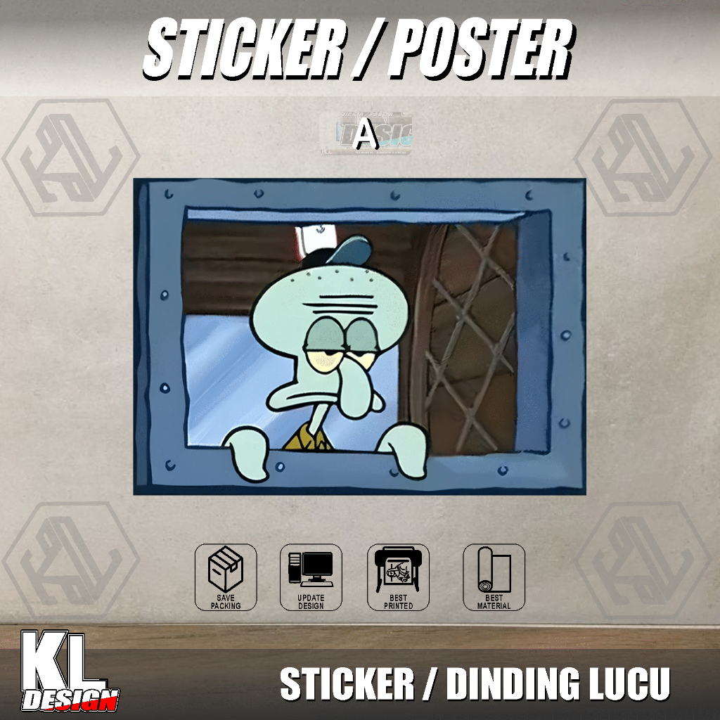 Jual Sricker / Poster Dinding Viral Terbaru Jendela Kartun Spongebob ...