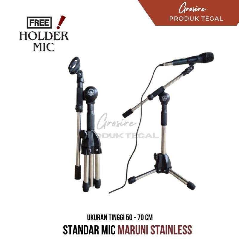 Jual Stand Mic Maruni Pendek Stainless Steel + Holder mic | Shopee ...