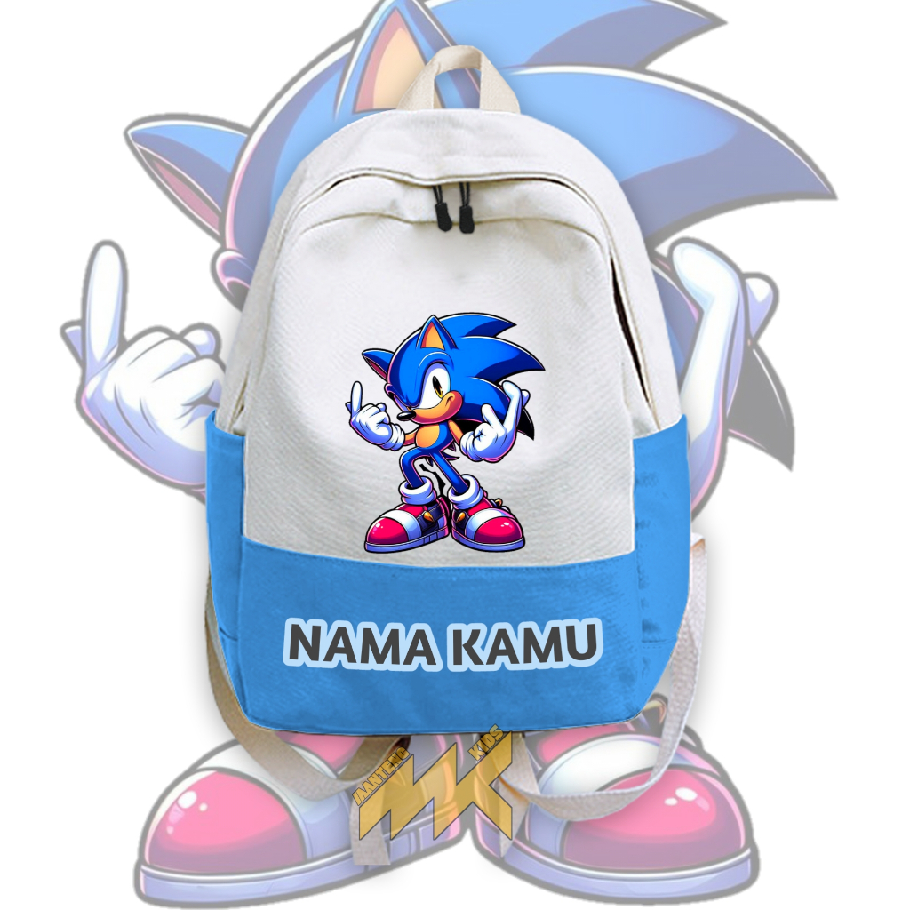 Jual ( BISA PAKE NAMA) Tas Anak Sonic / Tas Ransel anak laki-laki ...