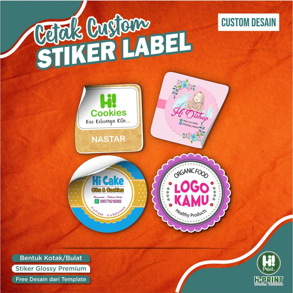 Jual Cetak stiker label bulat custom | Shopee Indonesia