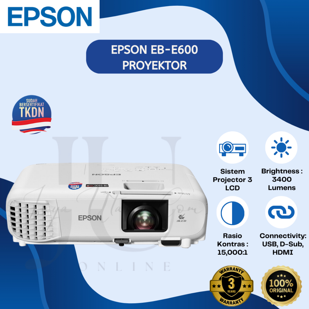 Jual Epson EB-X600 / EB E600 Proyektor Projektor Original | Shopee Indonesia