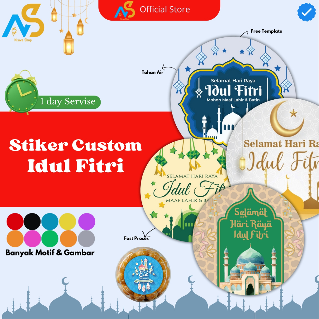 Jual PART II [1 PCS] Stiker Toples Lebaran Idul Fitri - Sticker Toples ...