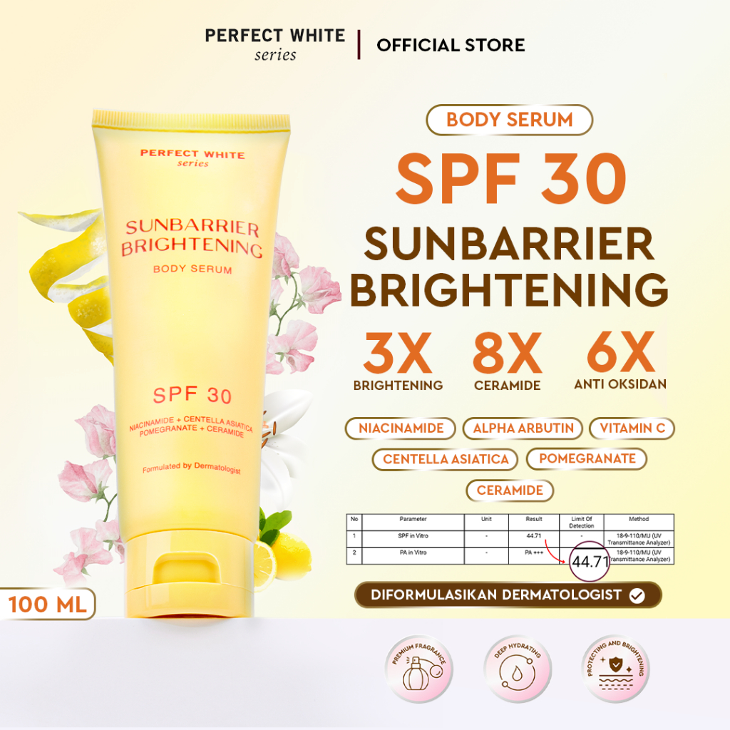 Jual PERFECT WHITE Sunbarrier Brightening Body Serum SPF 30 | Sunblock ...