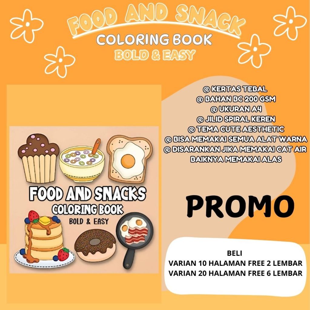 Jual FOOD AND SNACK Colouring Book Buku Mewarnai Anak Dewasa Sketsa ...