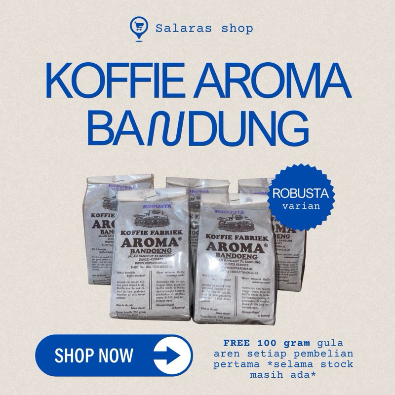 Jual kopi AROMA Bandung Original Robusta 250gr / koffie AROMA Bandoeng / Kopi Bubuk | Shopee ...