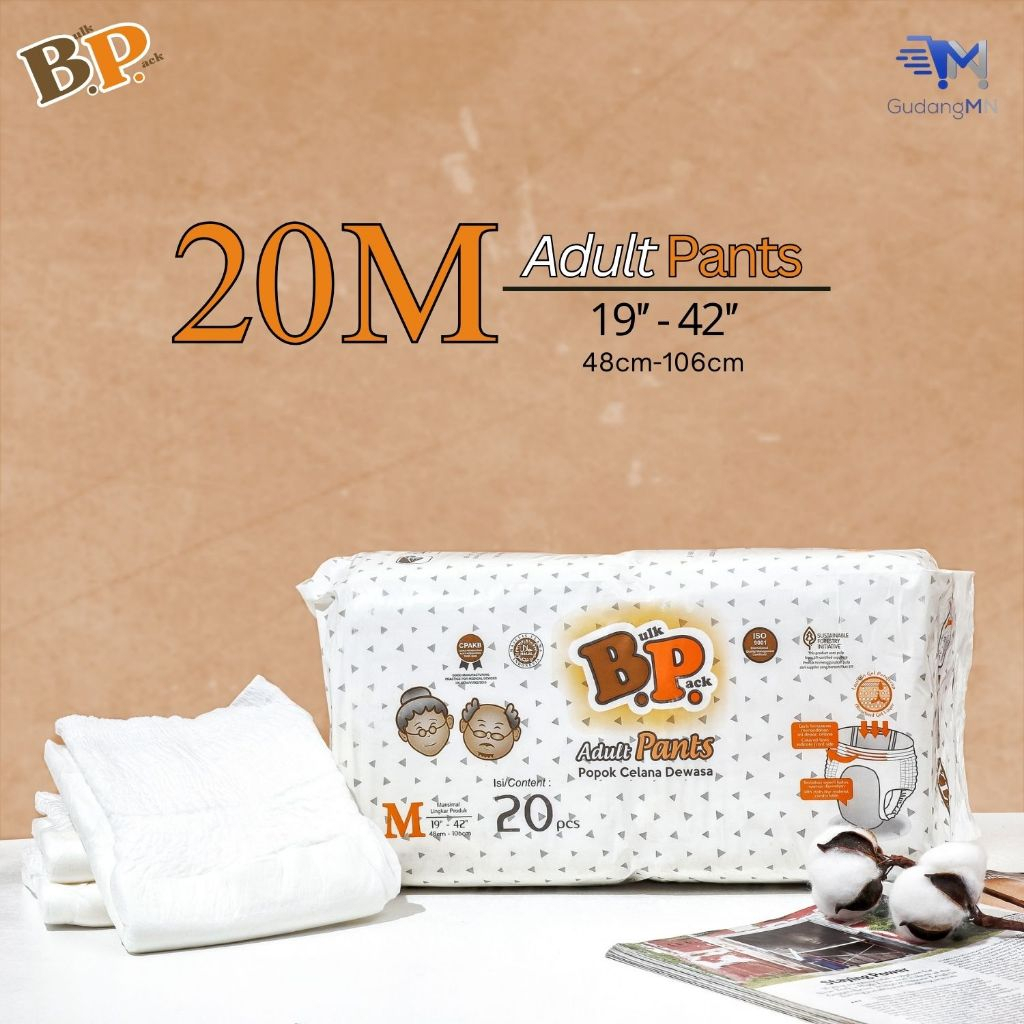 Jual BP Diapers Adult Pants / Popok Dewasa model Celana ukuran M isi 20 pcs | Shopee Indonesia