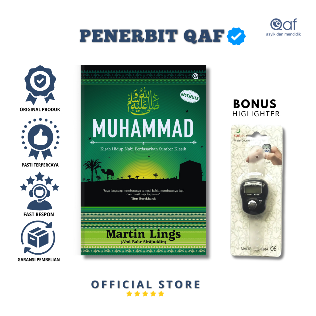 Jual Penerbit Qaf- Buku Muhammad [karya martin ling] (Bonus Tasbih Digital) | Shopee Indonesia