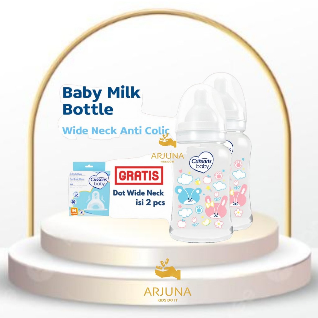 Jual ARJUNA Cussons Baby Milk Bottle PP Wide Neck- Botol Susu - Dot ...