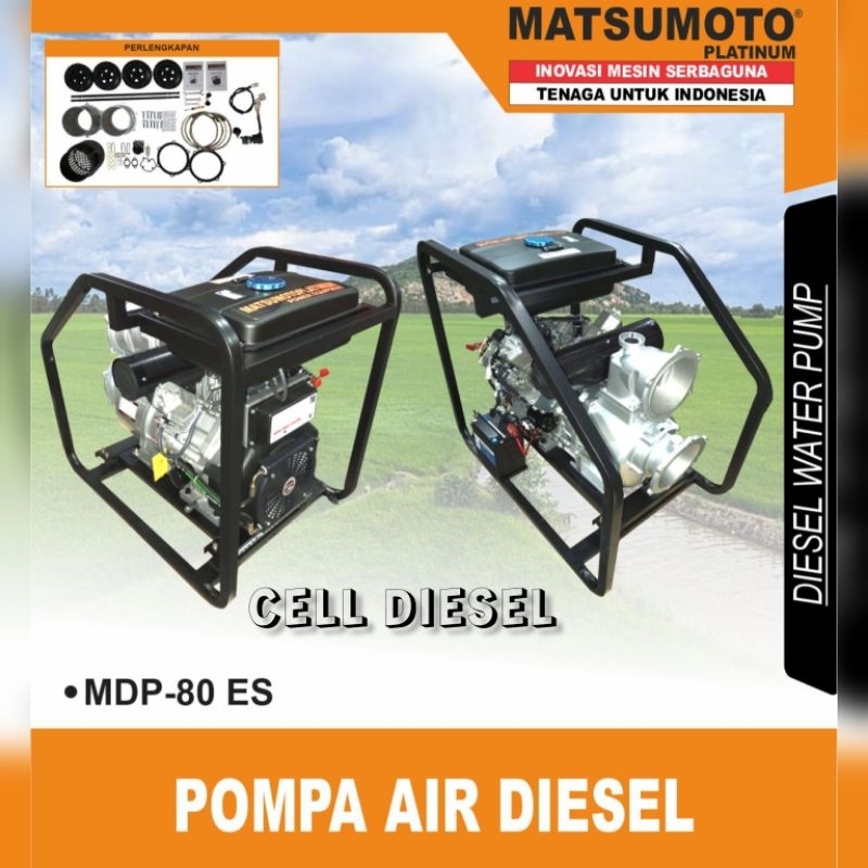 Jual Pompa Air Diesel 8 Inch MATSUMOTO MDP-80 ES 30Hp | Shopee Indonesia