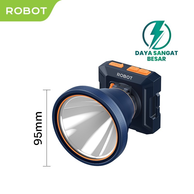 Jual ROBOT RT-HL05 Rechargeable High Brightness Head Light Blue With ...